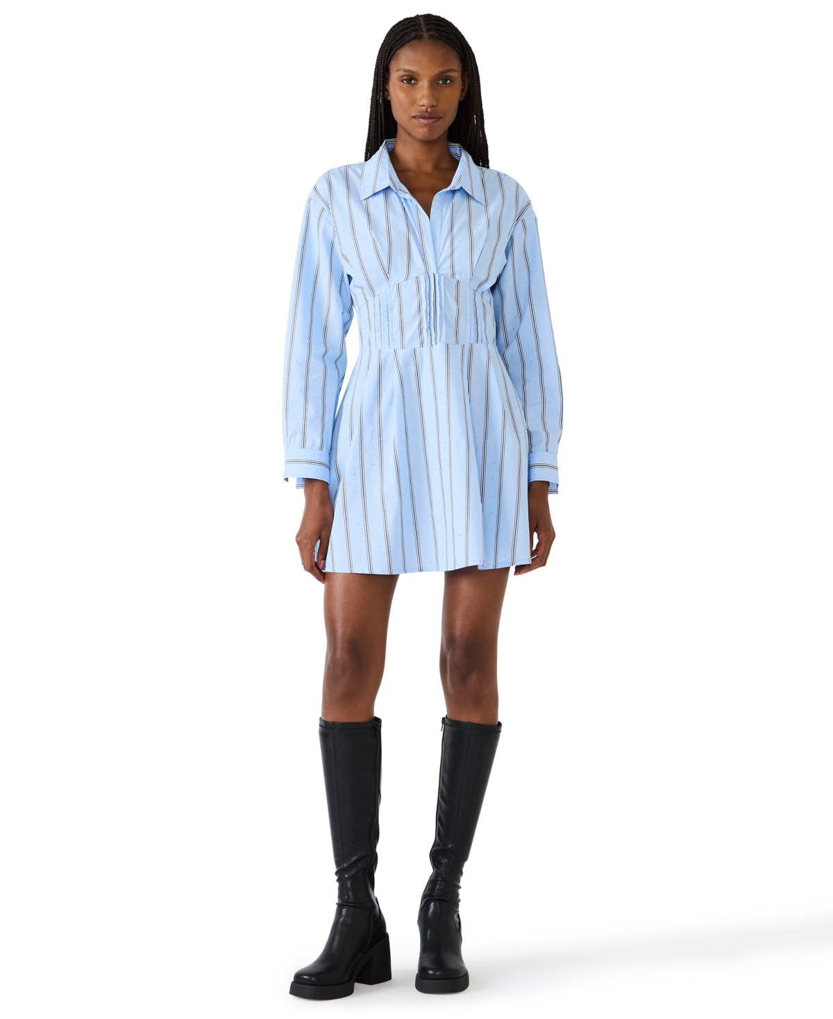 Click here for Steve Madden Womens Ariany Long-Sleeve Collared Dr... prices