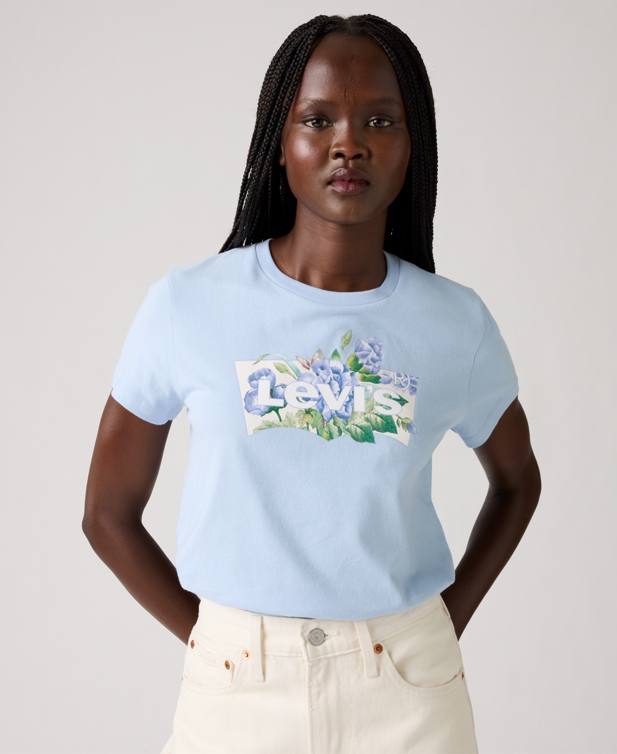 Click here for Levis Womens Perfect Graphic Logo Cotton T-shirt -... prices