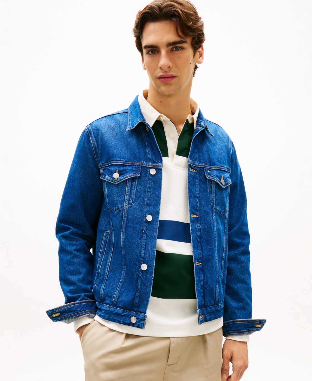 Click here for Tommy Hilfiger Mens Spread-Collar Regular Trucker... prices