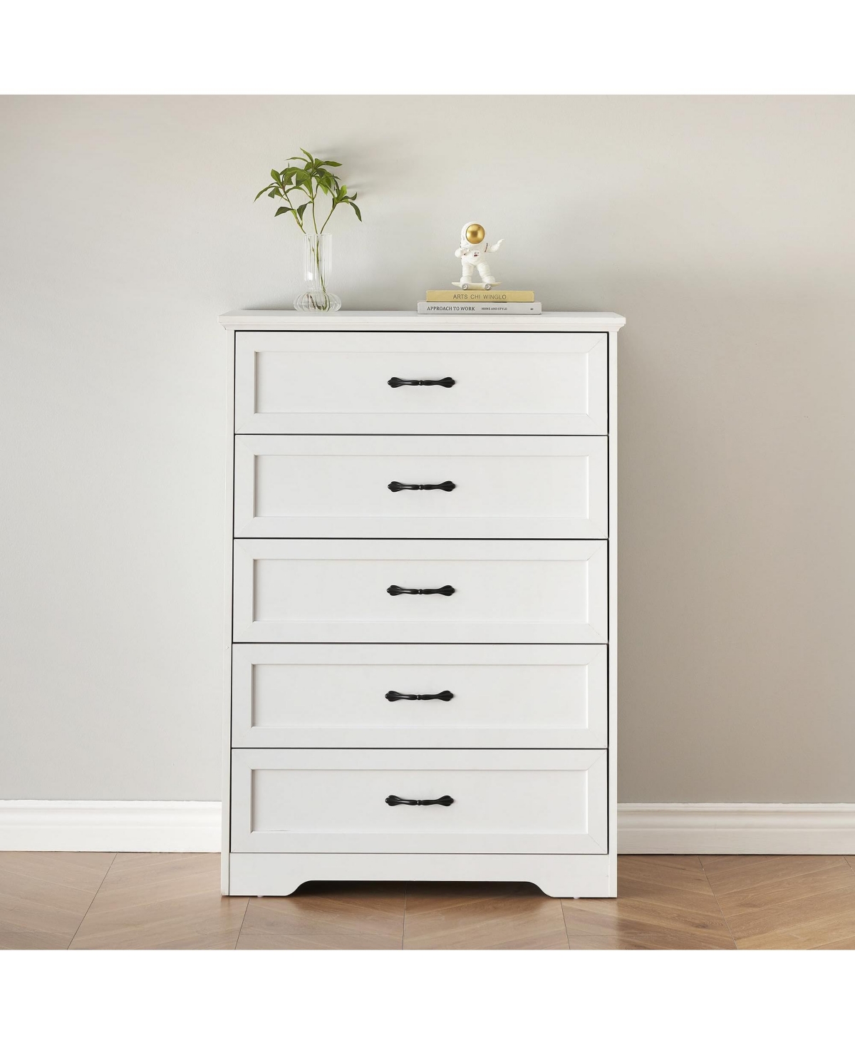 Click here for gaomon 5 Drawer White Modern Dresser  Chest of Dra... prices