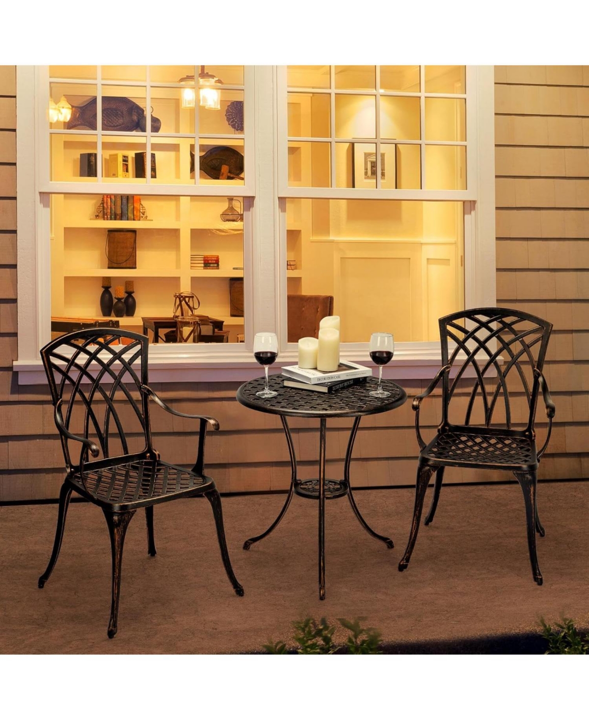 Click here for gaomon 3-Piece Patio Bistro Set Aluminum Outdoor T... prices