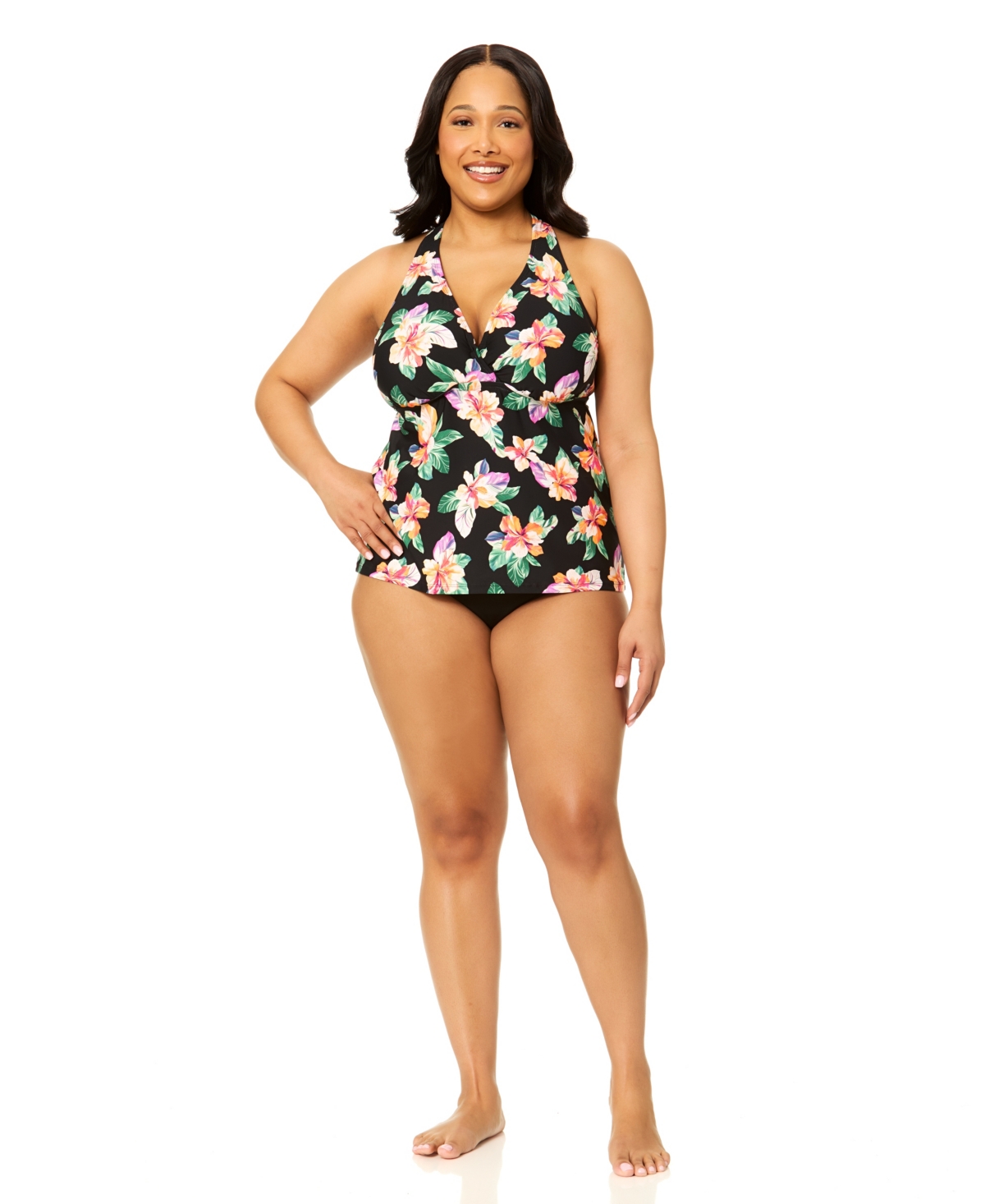 Click here for Island Escape Plus Size V-Neck Race Back Tank Top... prices