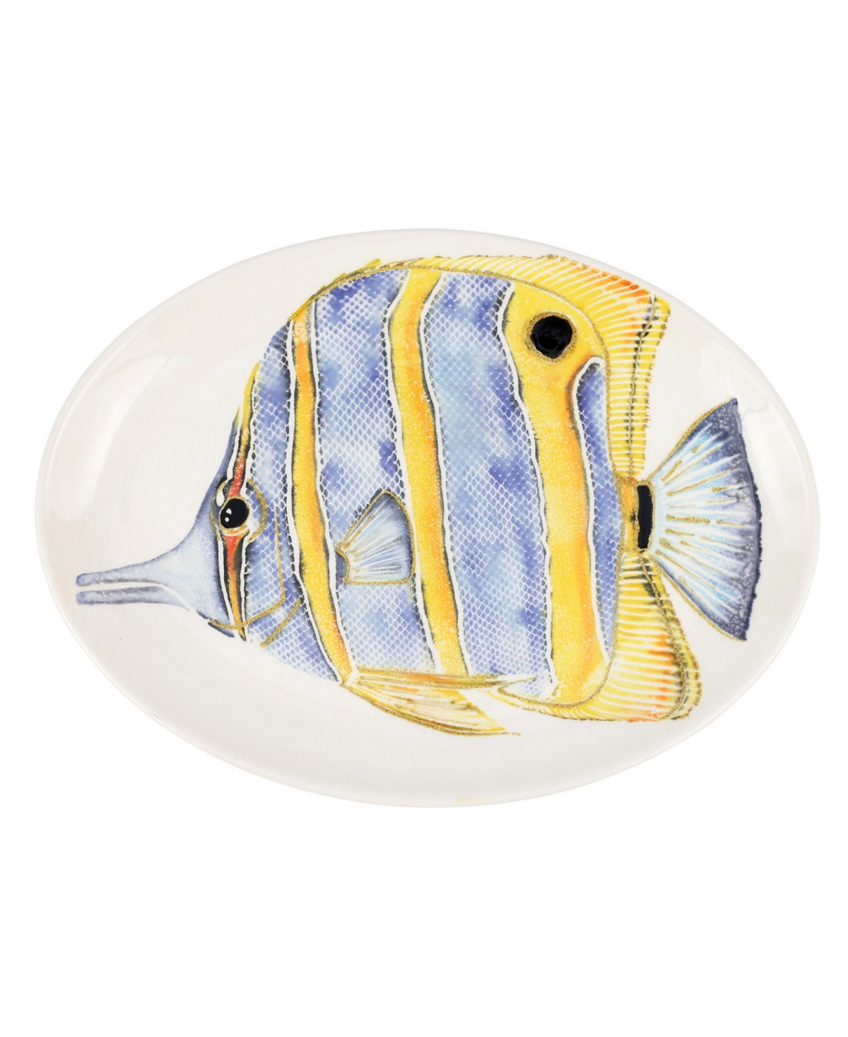 Click here for Vietri Reef Butterfly Fish Oval Platter - Open Mis... prices