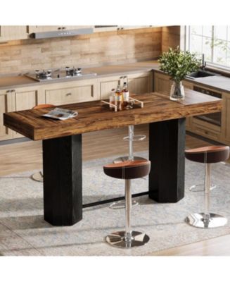 Tribesigns 70.9" Extra Long Bar Table, Industrial Counter Height Table ...
