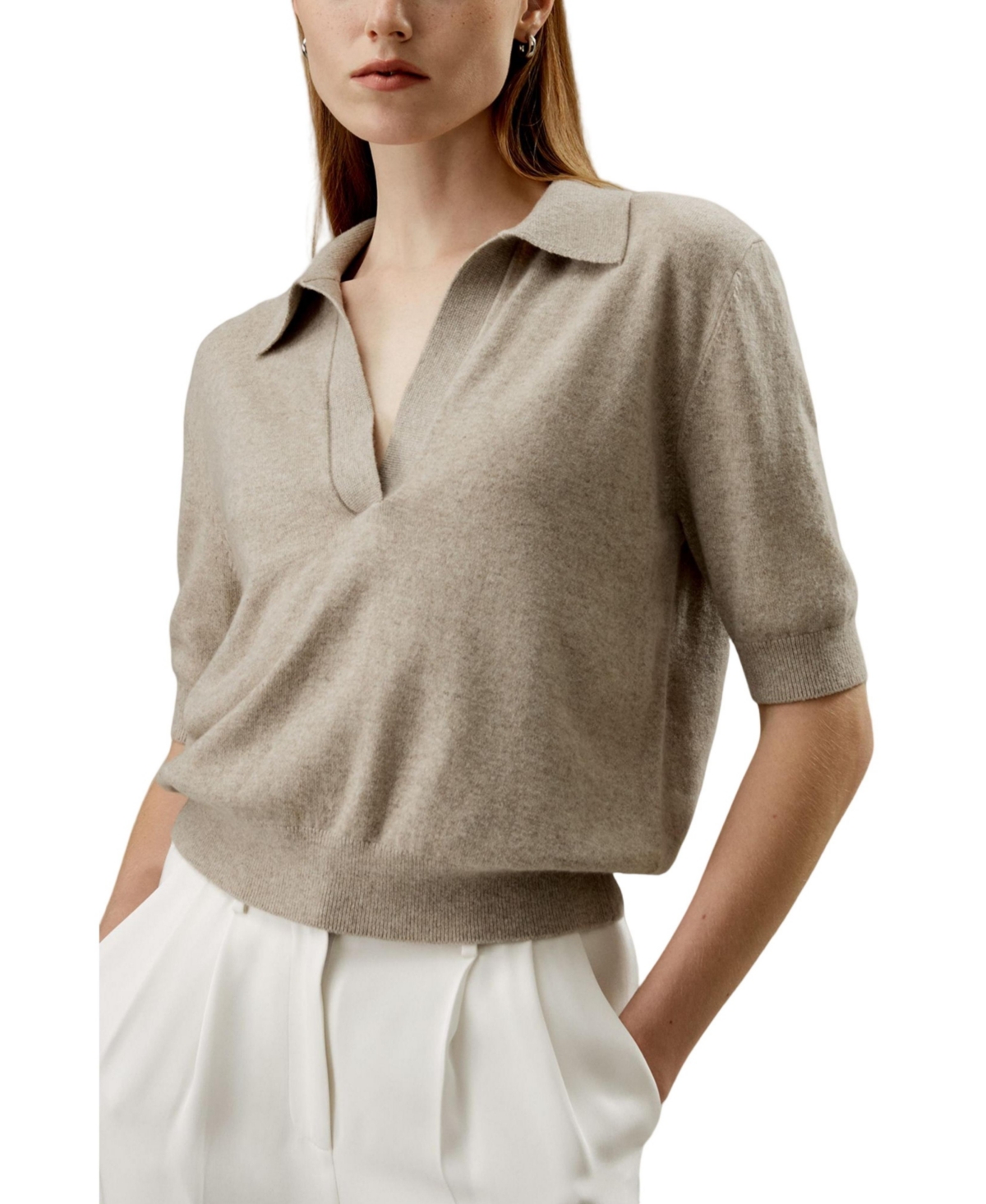 Click here for Lilysilk Womens Ultrafine Merino Wool Polo - Camel prices