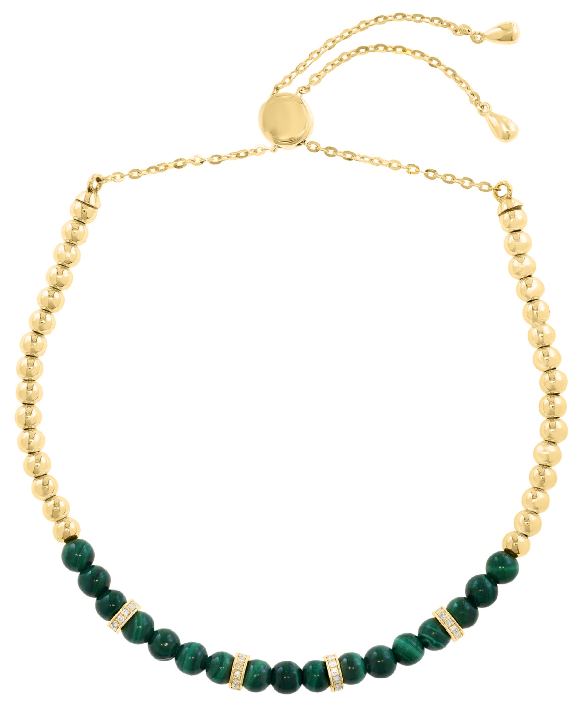 Click here for Effy Collection Malachite Bracelet in Gold Over Si... prices