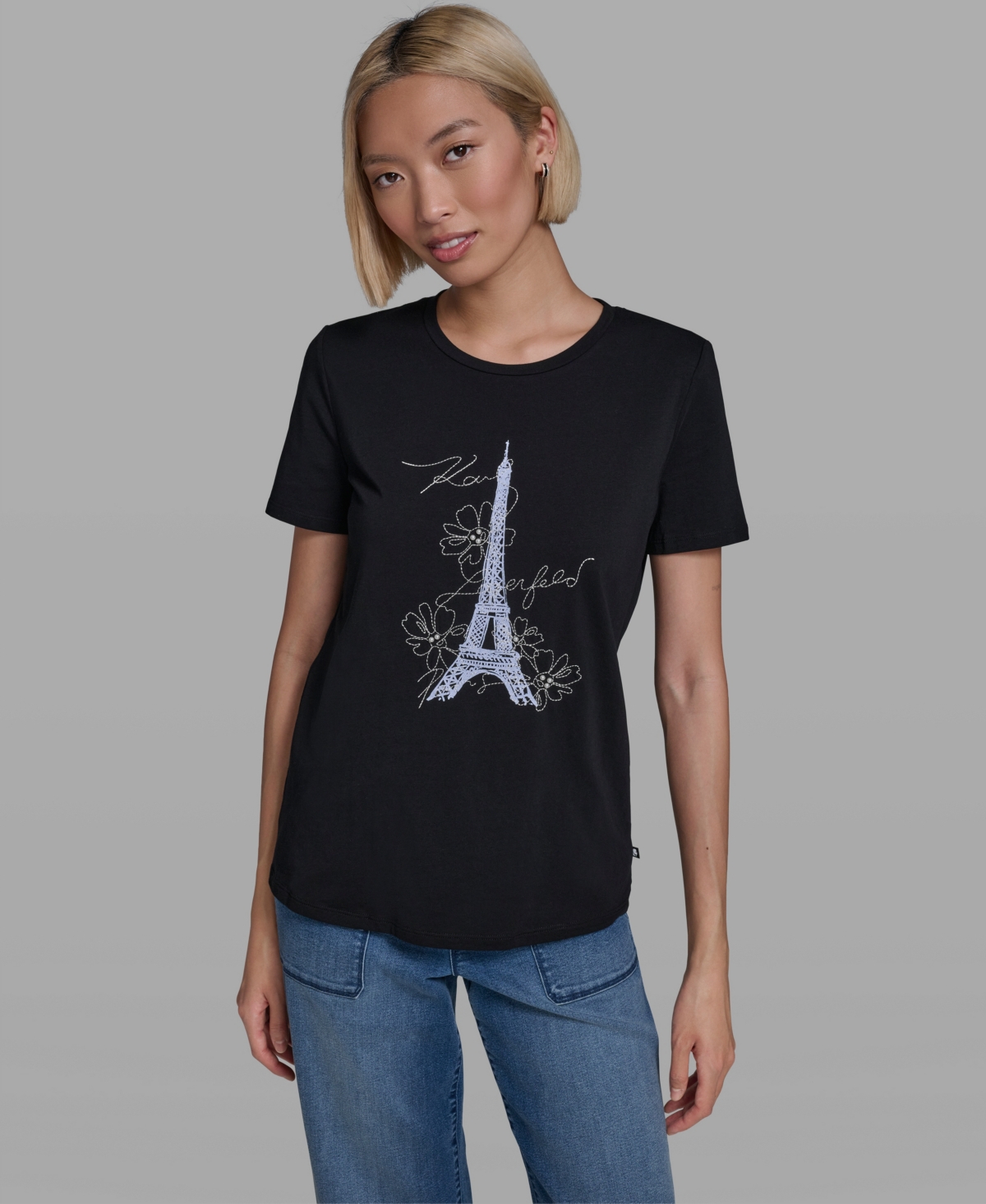 Click here for Karl Lagerfeld Paris Womens Crewneck Eiffel Tower... prices