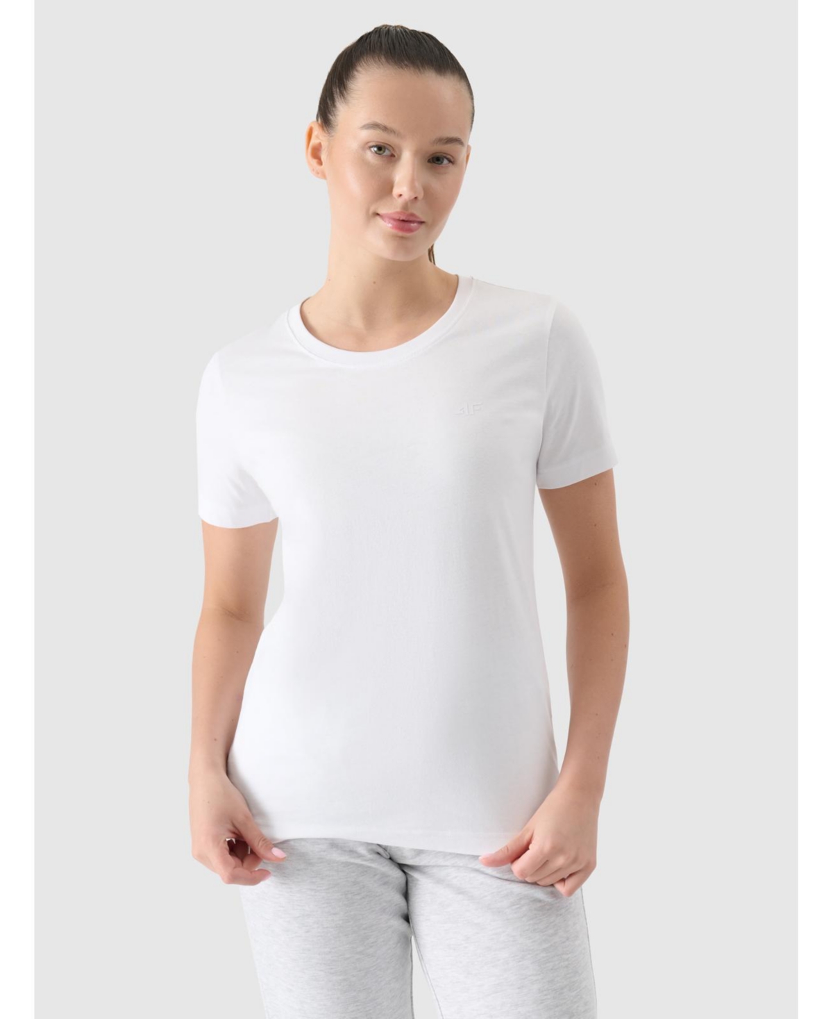 Click here for 4F Womens regular plain T-shirt - white - White prices