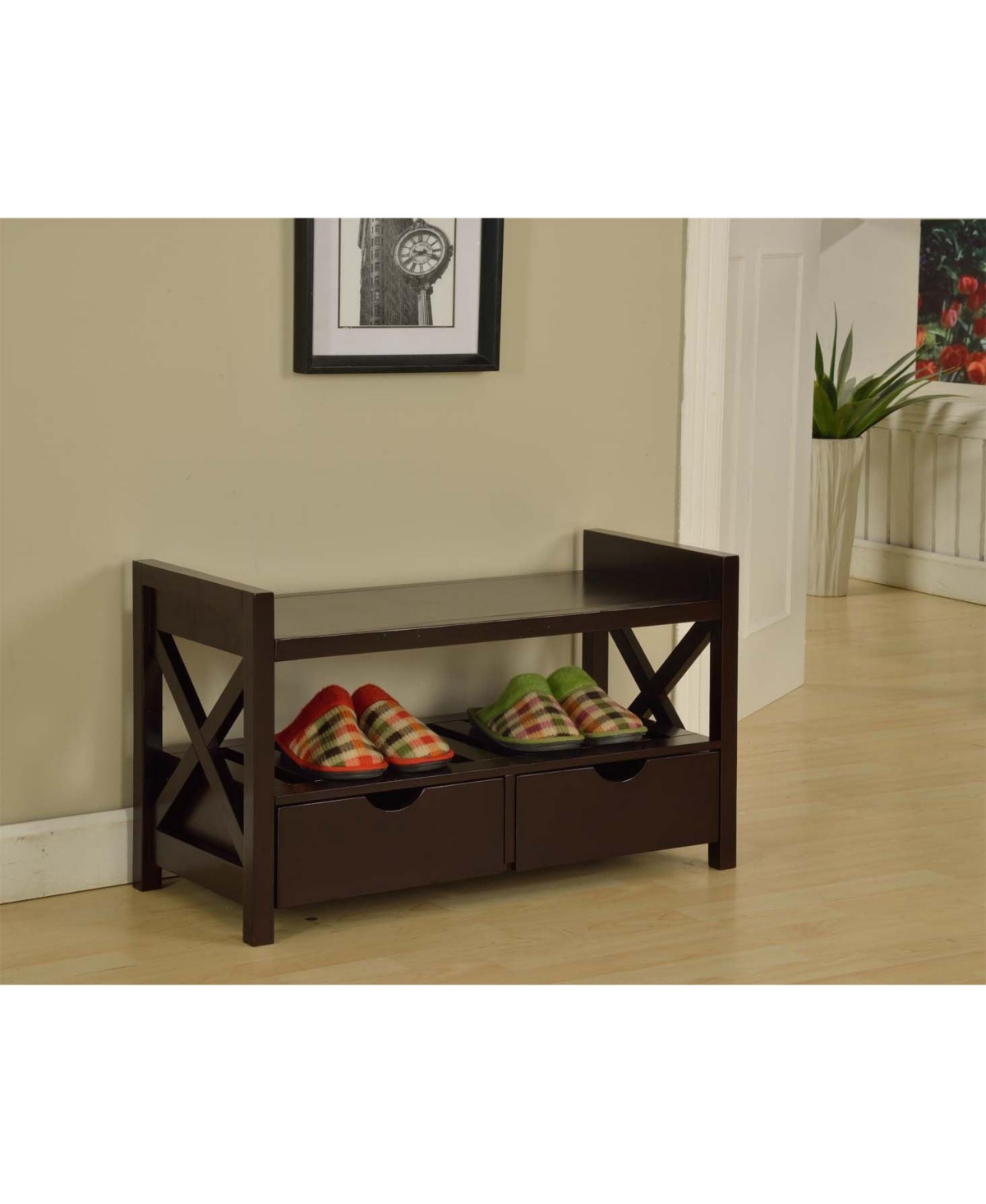 Click here for Kings Brand Furniture Wood Shoe Storage Bench ... prices