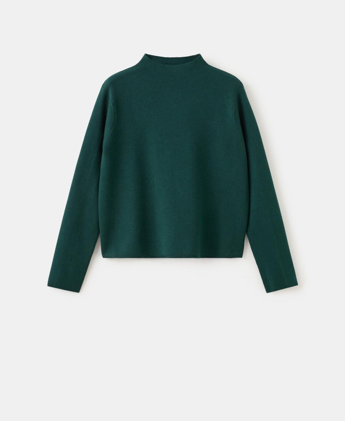 Click here for Mango Womens Perkins Neck Knitted Sweater - Dark G... prices