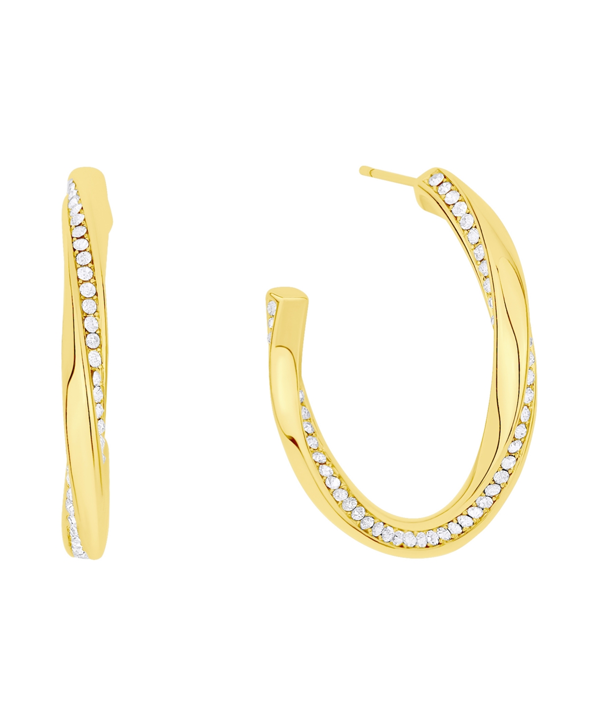 Click here for And Now This Crystal Post Tiwsted C Hoop Earrings... prices