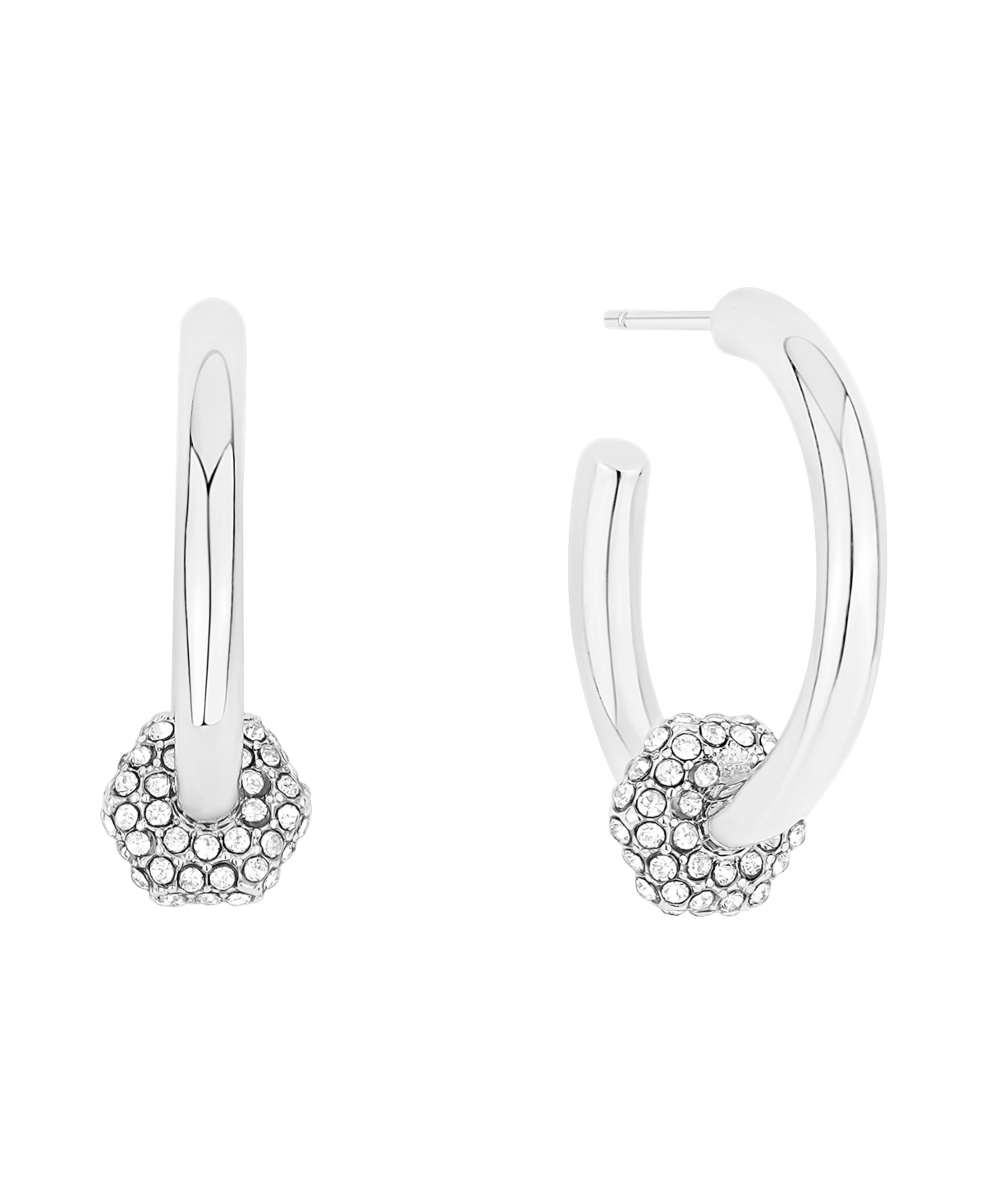 Click here for And Now This Crystal Post C Hoop Earrings - Fine s... prices