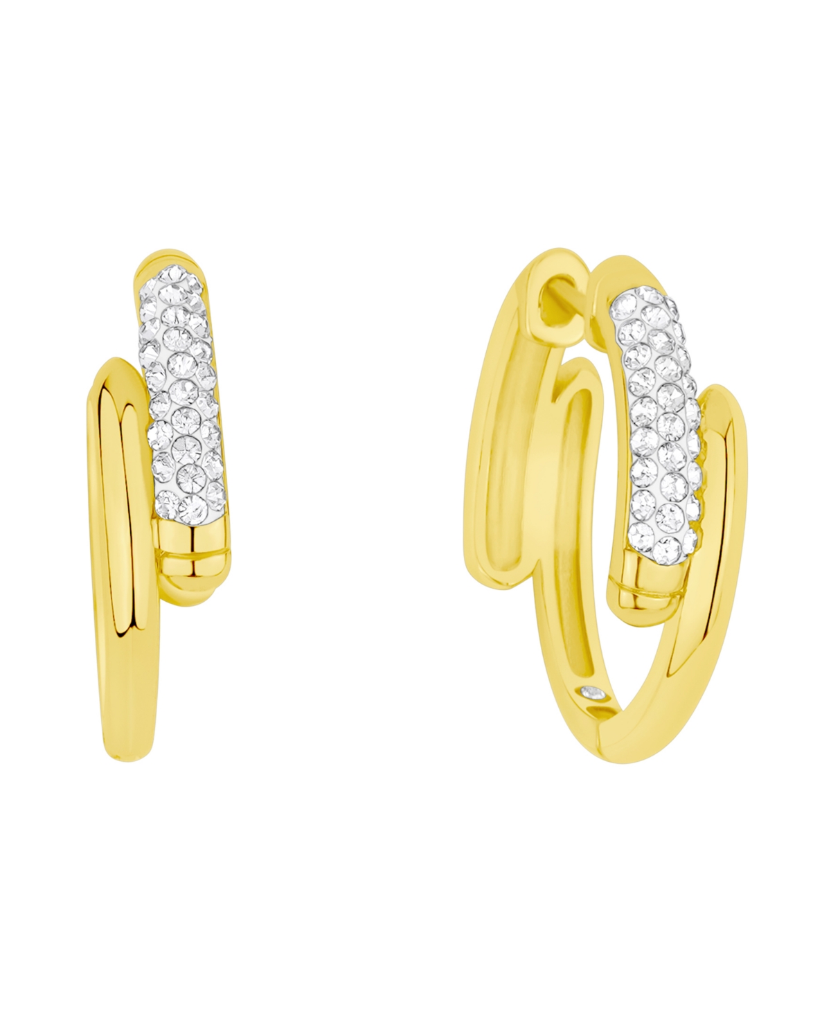 Click here for And Now This Crystal Bypass Hinged Hoop Earrings -... prices