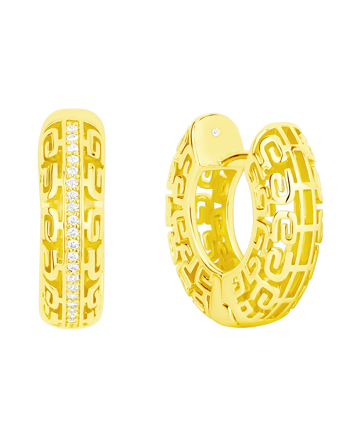 Click here for And Now This Greek Key Hinged Hoop Earrings - Gold prices
