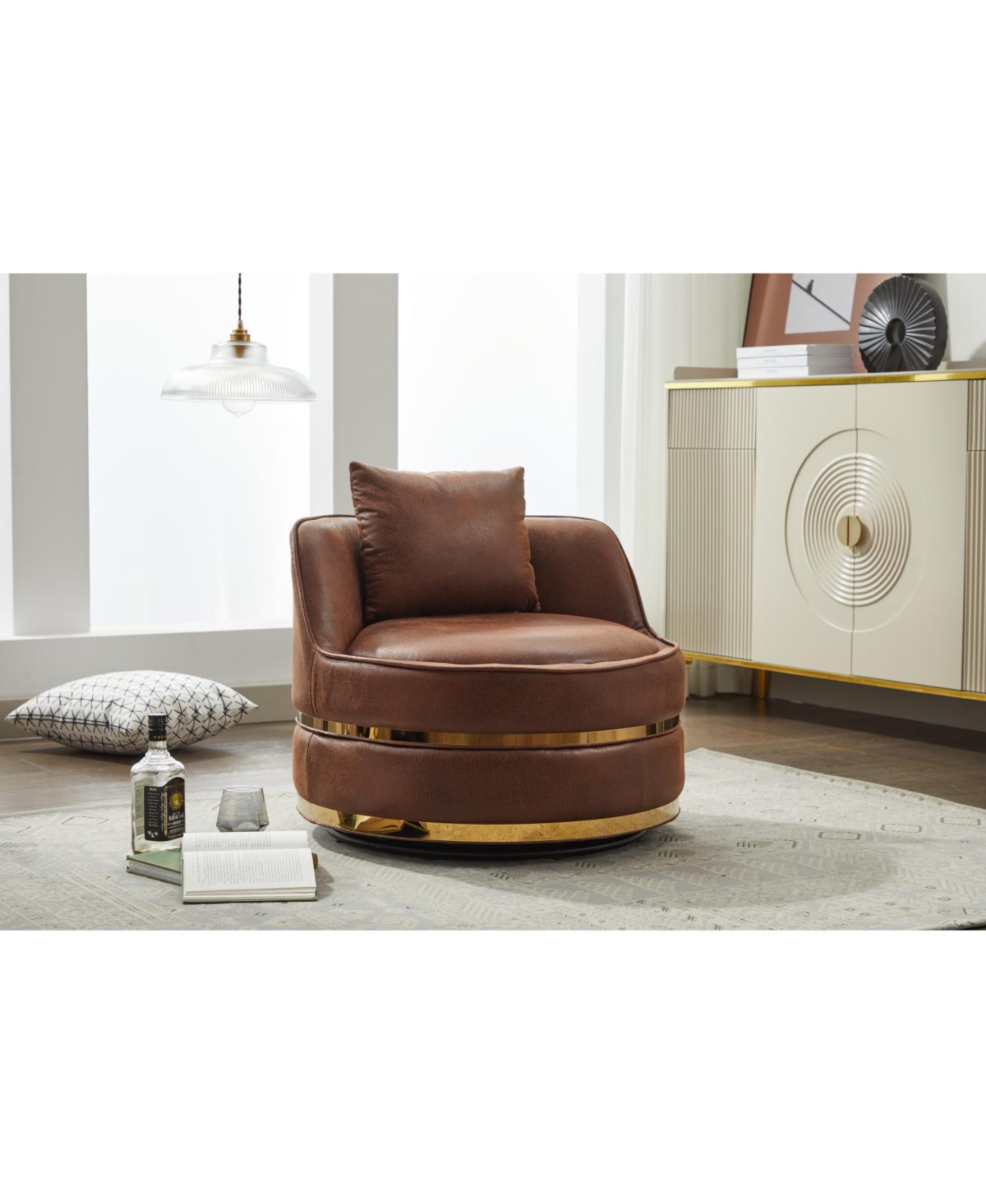 Click here for Streamdale Furniture Swivel Faux Leather Barrel Ch... prices