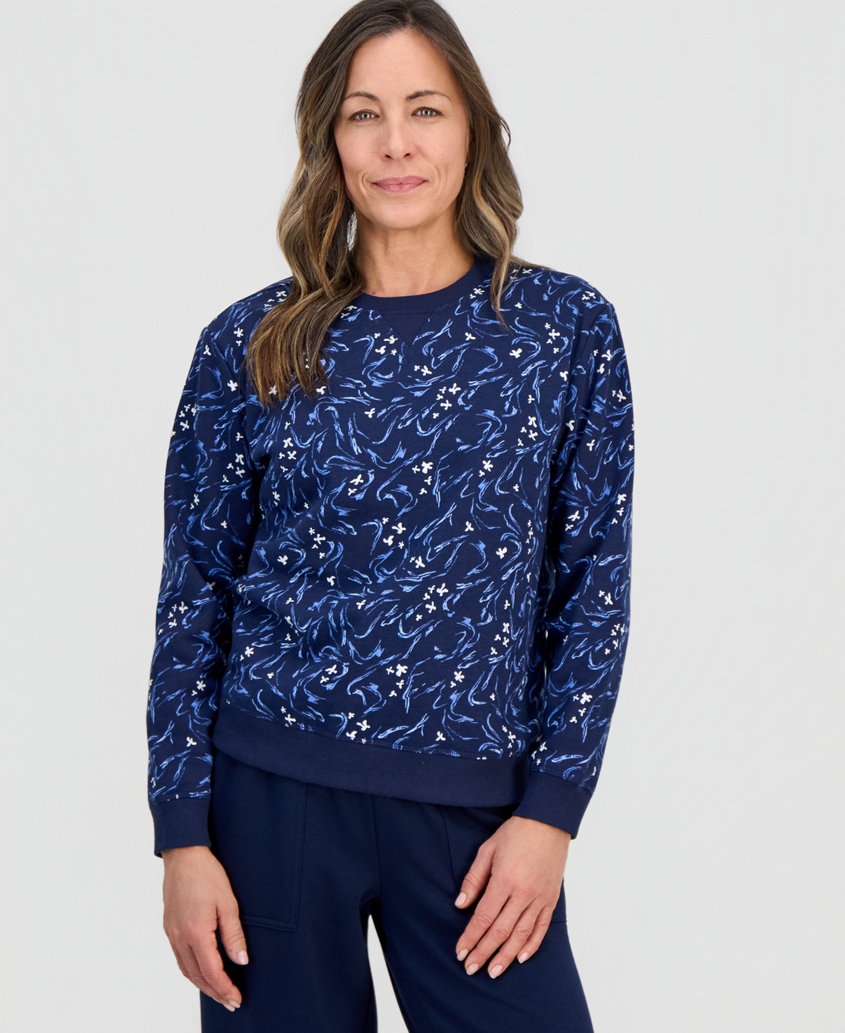 Click here for Style & Co Petite Water Ripple Fleece Sweatshirt... prices