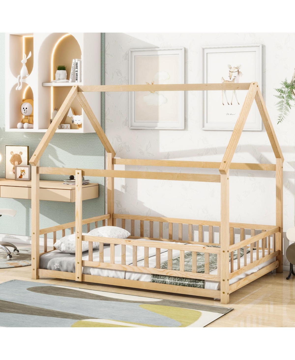 Click here for Streamdale Wooden House Bed with Rails and Roof -... prices