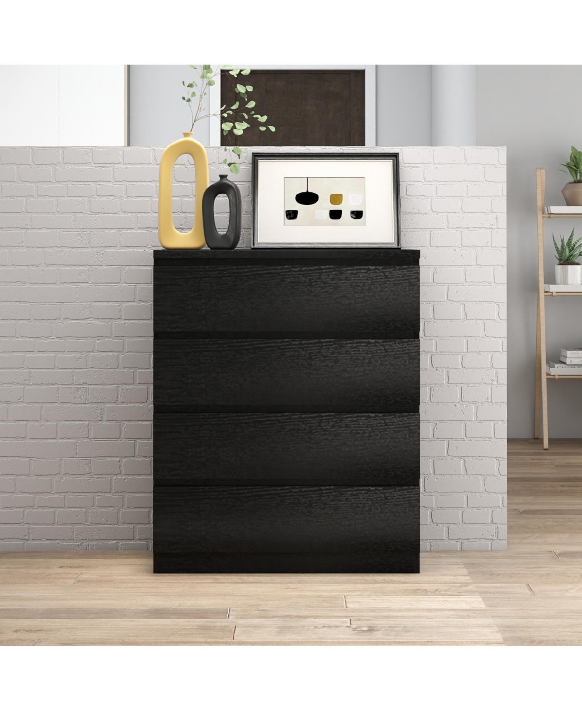 Click here for Streamdale Furniture Black 4-Drawer Modern Dresser... prices
