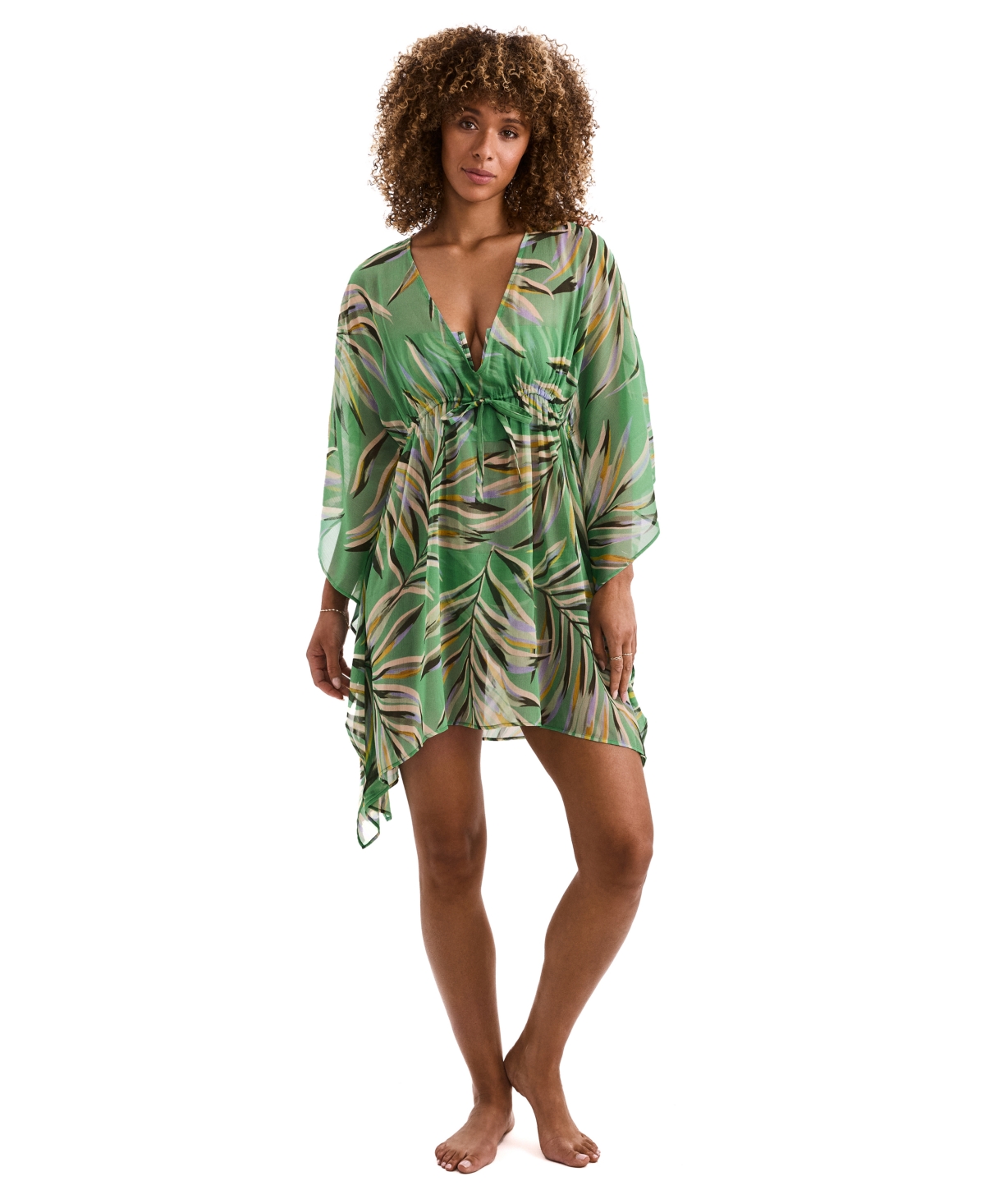 Click here for Mimi Flamingo Womens Parker V-Neck Mini Caftan - C... prices