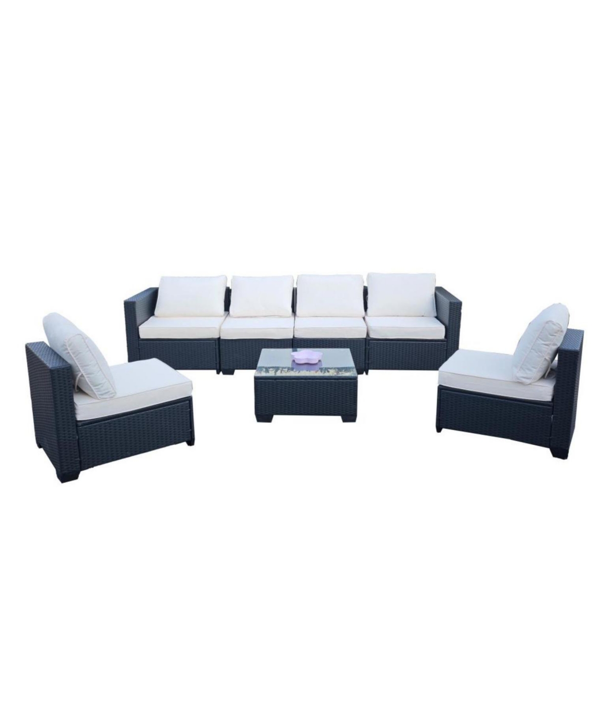 Click here for Streamdale Furniture Seven-Piece Black Rattan Outd... prices