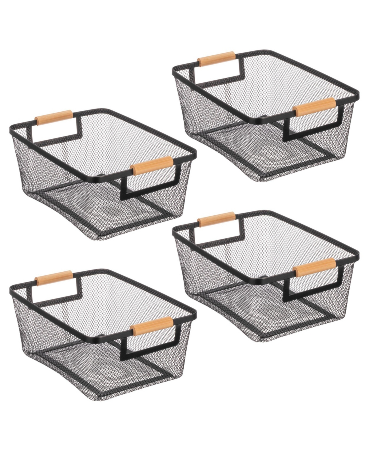 Click here for mDesign Metal Wire Pantry Basket with Wood Handles... prices