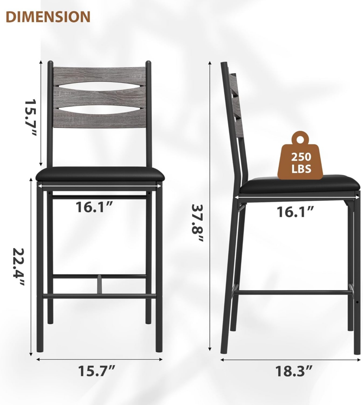 Click here for gaomon Bar Stools Set of 2  Wooden Barstools  Faux... prices
