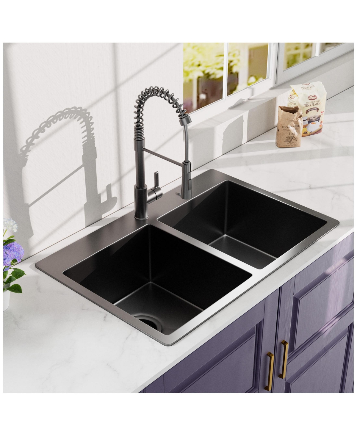 Click here for flynama 33x22x9inch Gunmetal Black Kitchen Sink To... prices