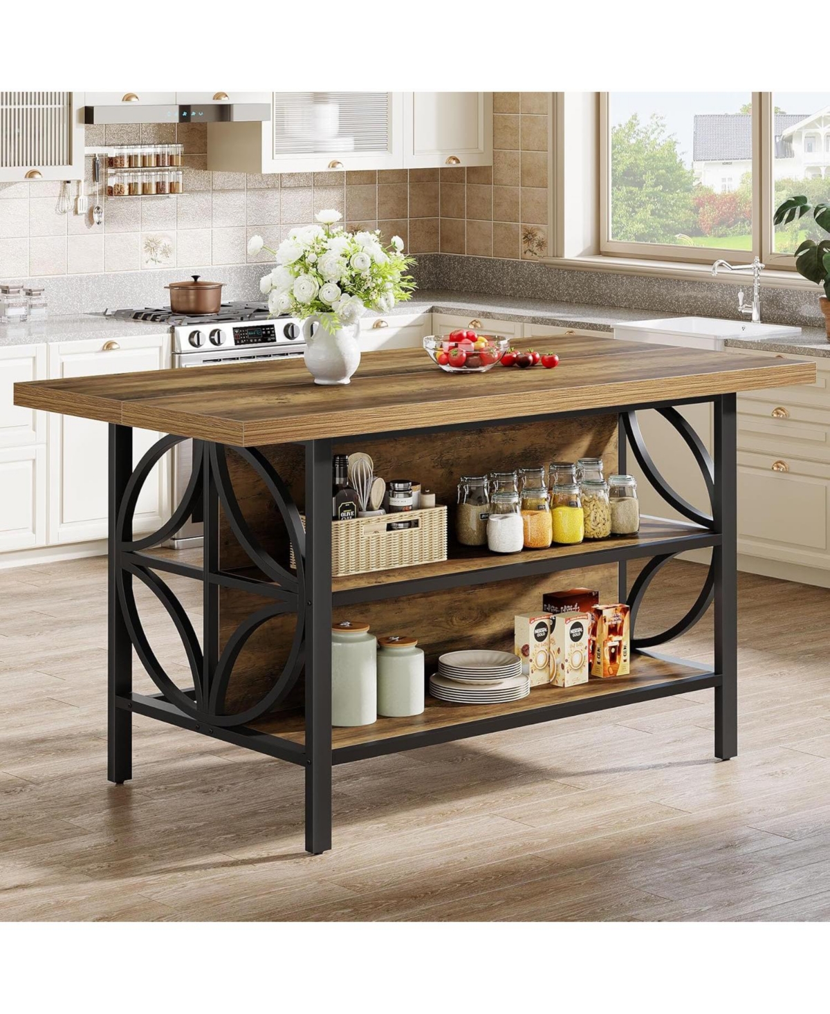 Click here for Tribesigns Kitchen Island with Storage  62.99-Inch... prices