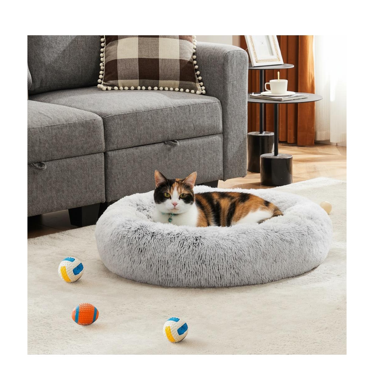 Click here for Zeus & Ruta 37 Inch Anti Slip Round Fluffy Faux Fu... prices