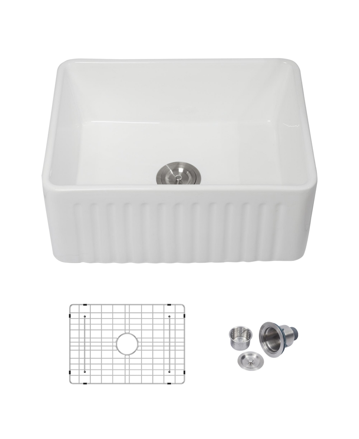 Click here for huluwat 24x18x10inch White Farmhouse Sink Ceramic... prices
