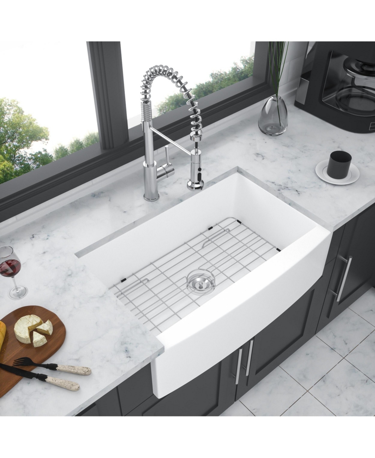 Click here for flynama 30x21x10 Inch White Farmhouse Kitchen Sink... prices