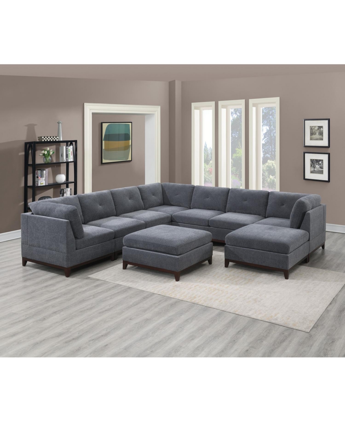Click here for Streamdale Furniture Ash Grey Chenille Fabric Modu... prices