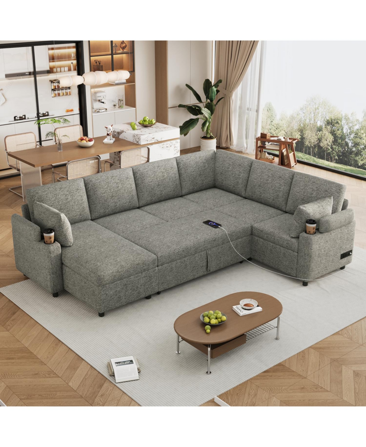 Click here for Streamdale Furniture 109.9 U-Shaped Sectional Sofa... prices