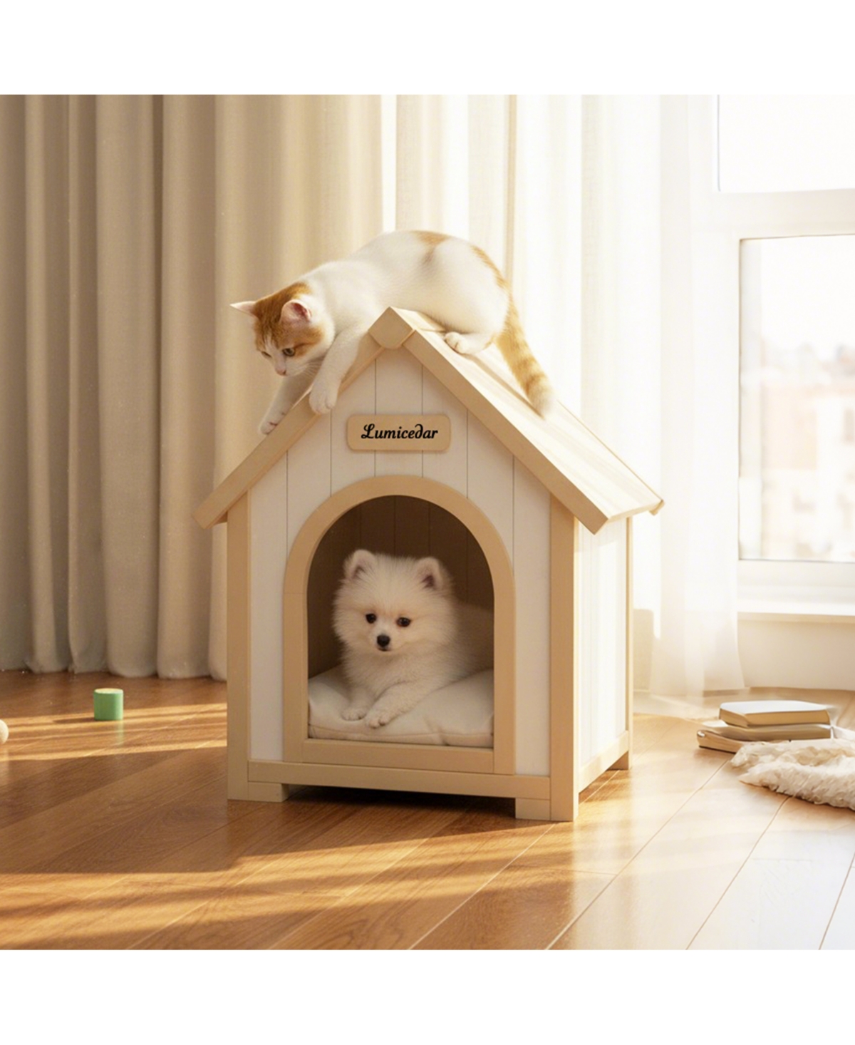 Click here for Runesay Pet House  Cream Yellow Cabin Style Indoor... prices