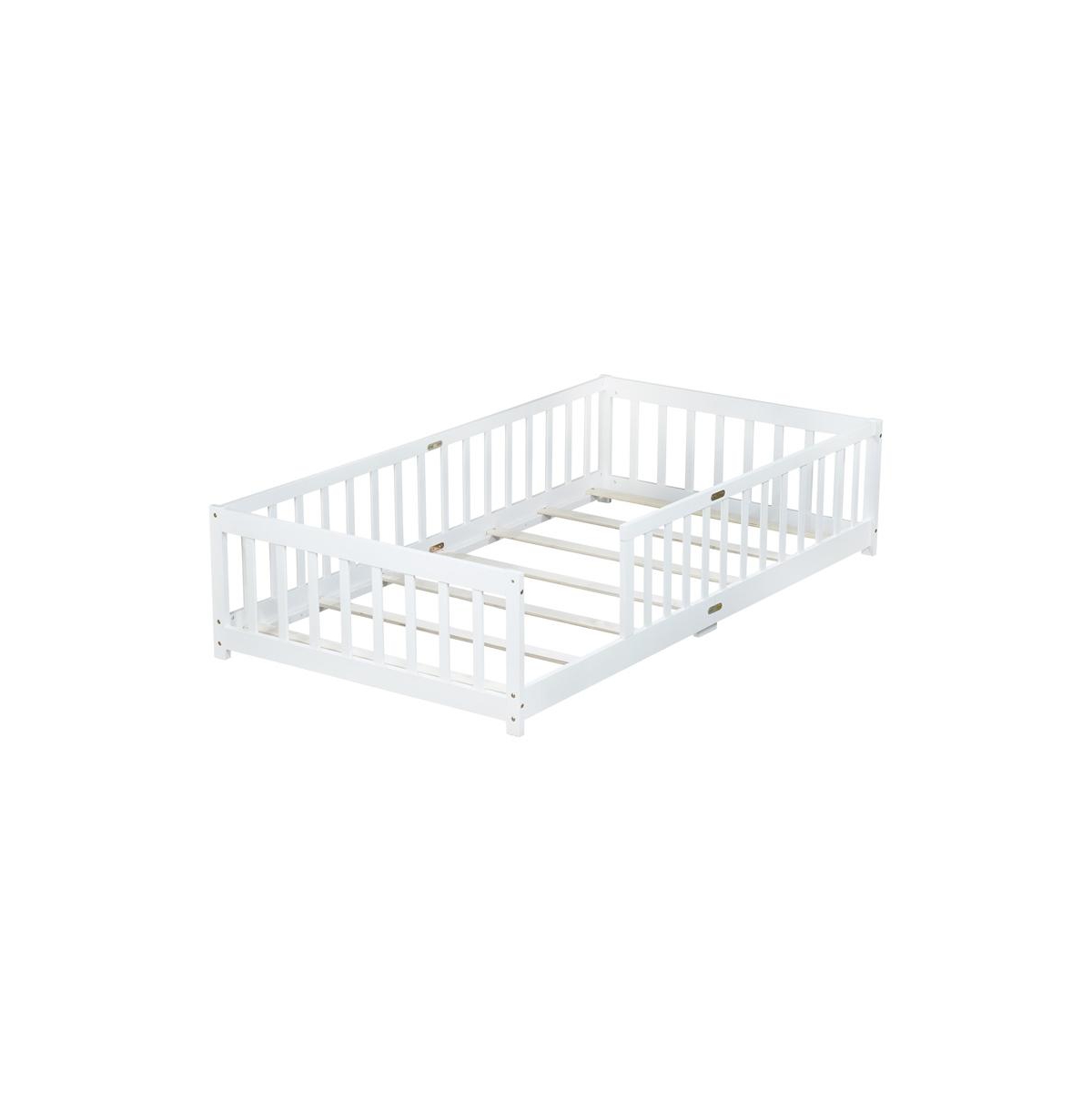 Click here for Cesicia Twin Size Floor Bed with Safety Fence Rubb... prices