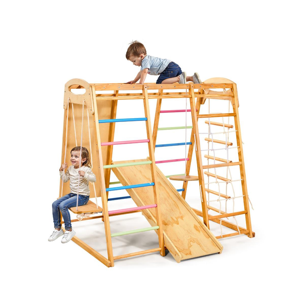 Click here for Slickblue 9-in-1 Toddler Indoor Jungle Gym with Cl... prices
