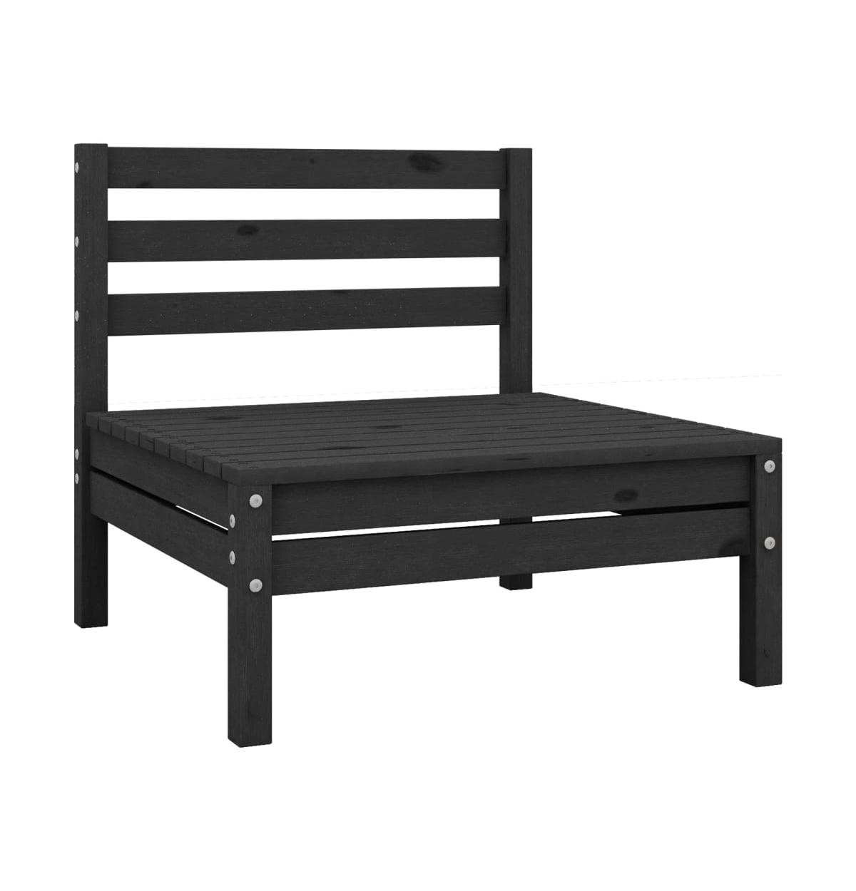 Click here for Patio Middle Sofa Black Solid Pinewood - Black prices