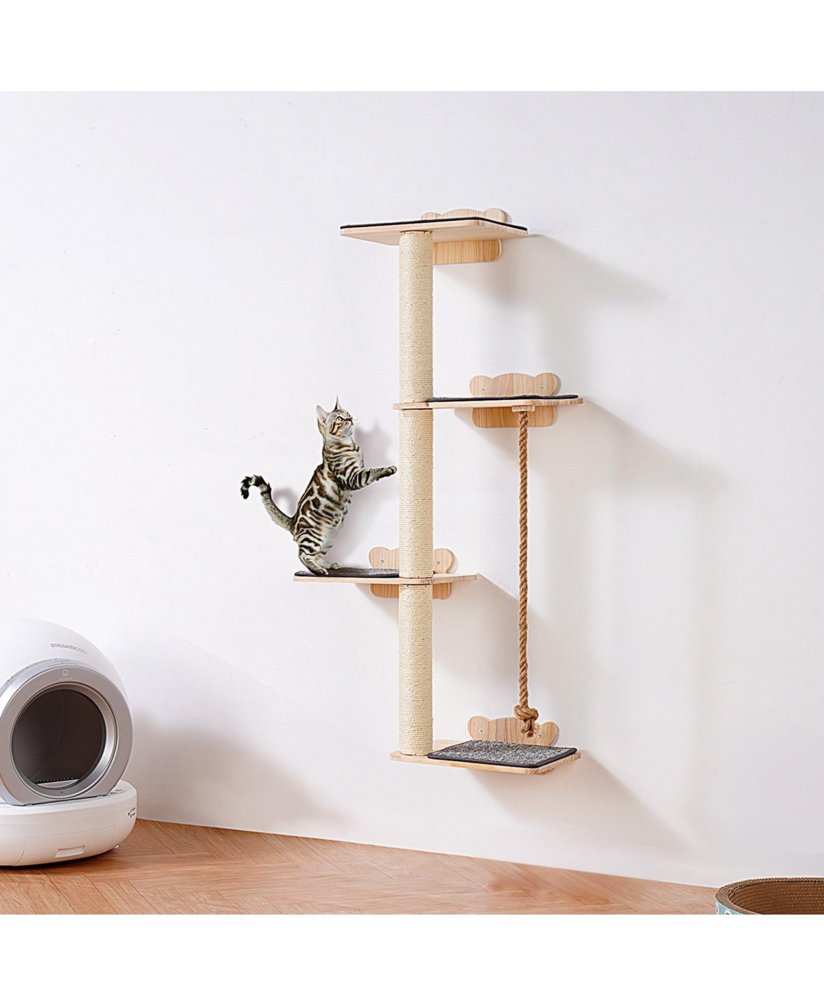 Click here for Cozito 4-Level Wall-Mounted Pine Wood Cat Climbing... prices