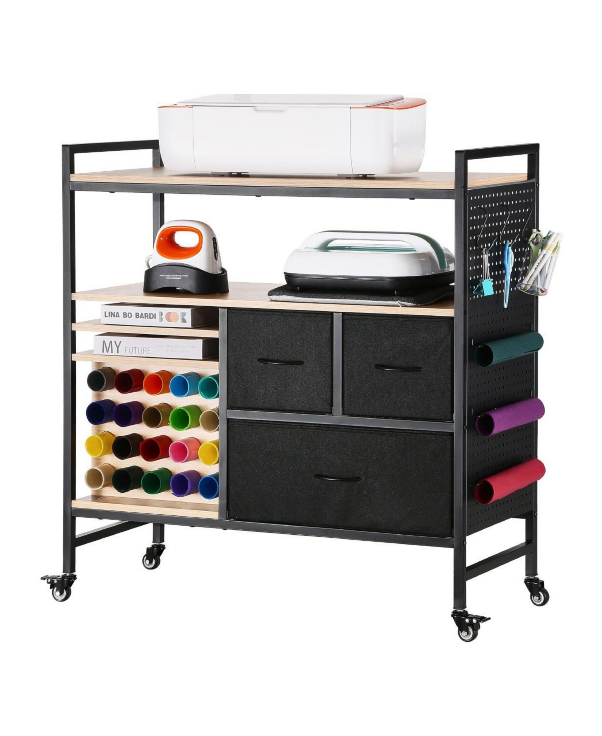 Click here for Mecale Rolling Craft Cart & Storage Table for Cric... prices