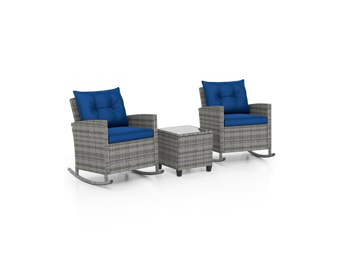 Click here for Slickblue Patio Rattan Roker Chairs with Tempered... prices