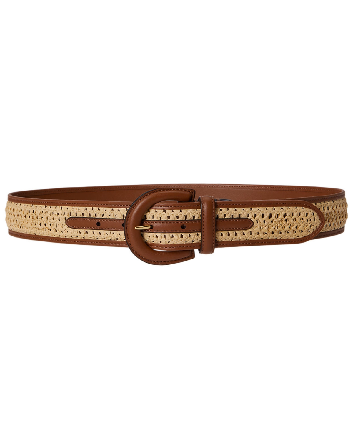 Click here for Lauren Ralph Lauren Straw Crescent Buckle Belt - N... prices