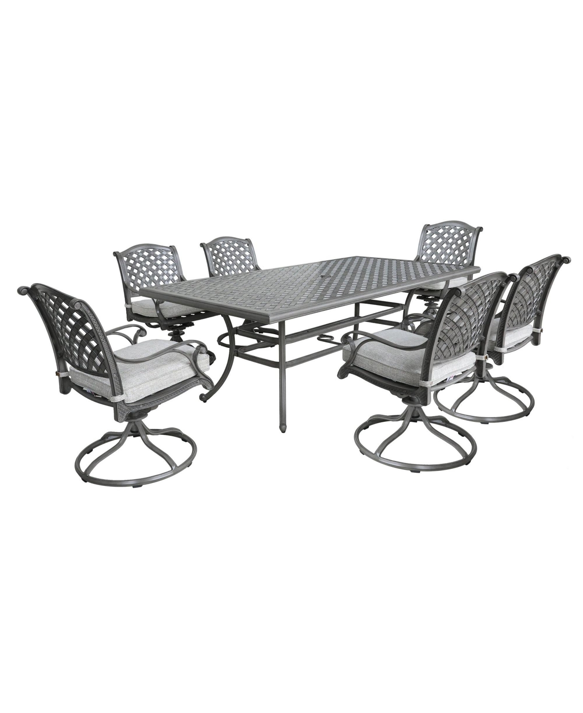 Click here for Mondawe 7-Piece Cast Aluminum Swivel Rocker Chairs... prices