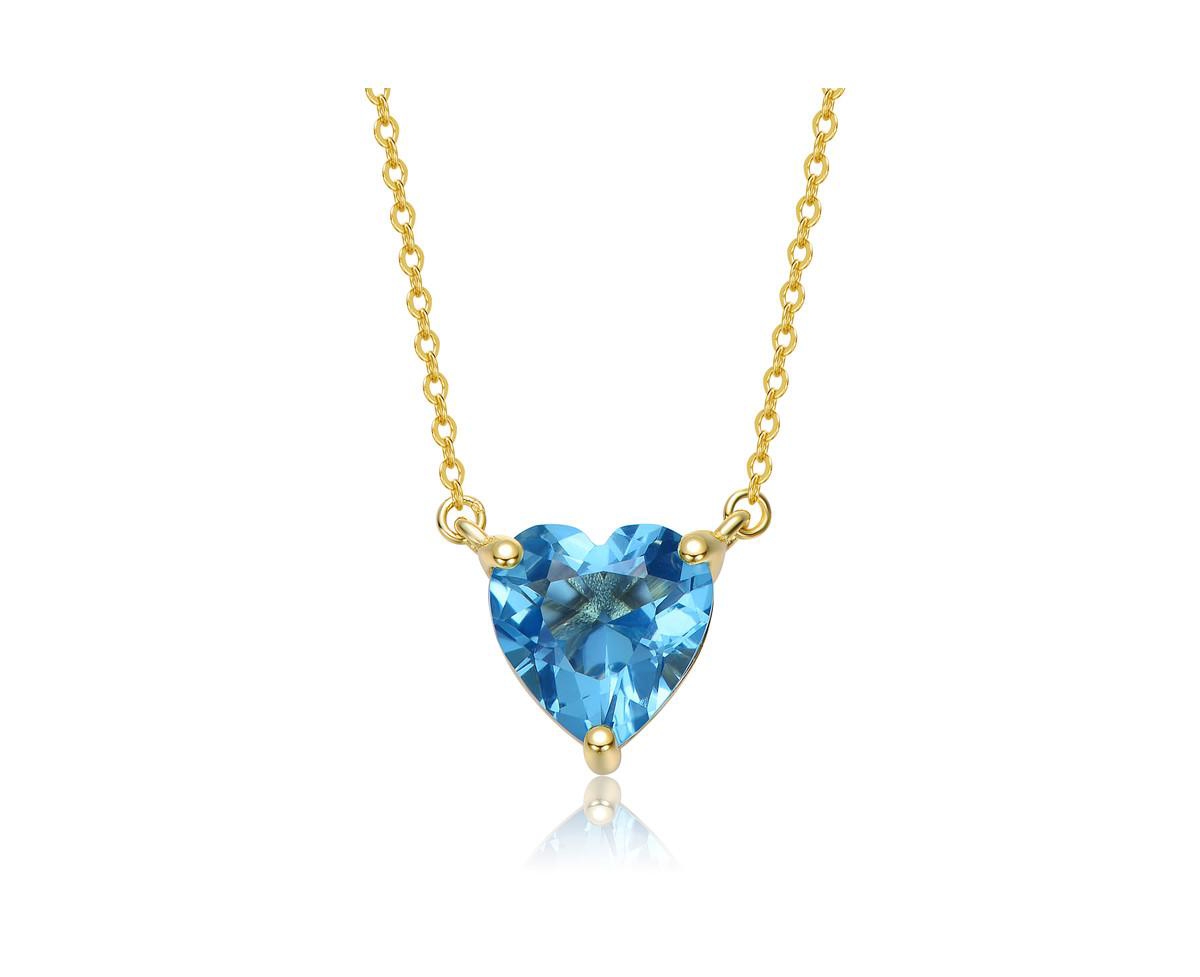 Click here for Rachel Glauber Radiant 14K Gold Plated Blue Cz Hea... prices