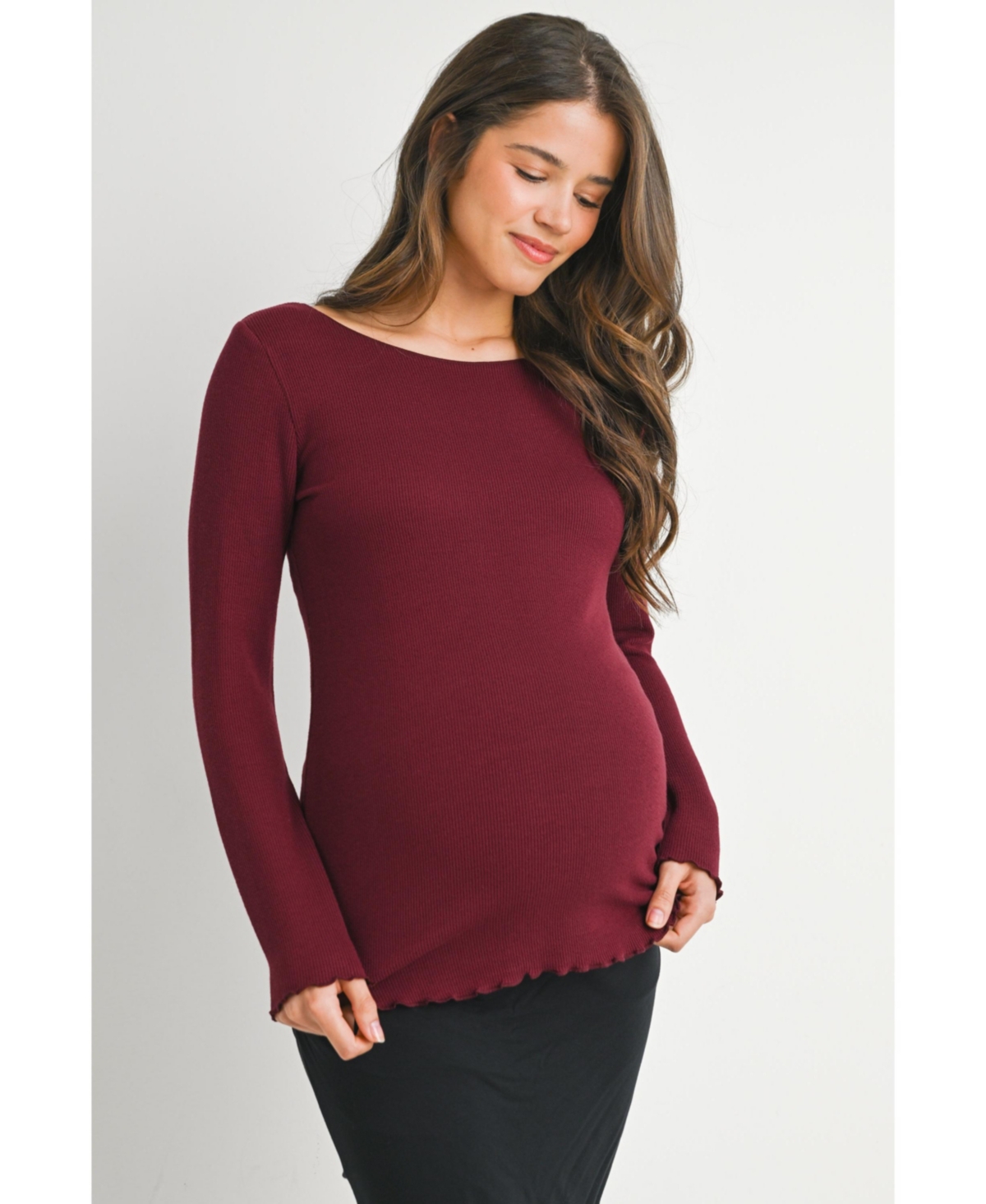 Click here for Hello Miz Womens Ribbed Long Sleeve Scoop Neck Mat... prices