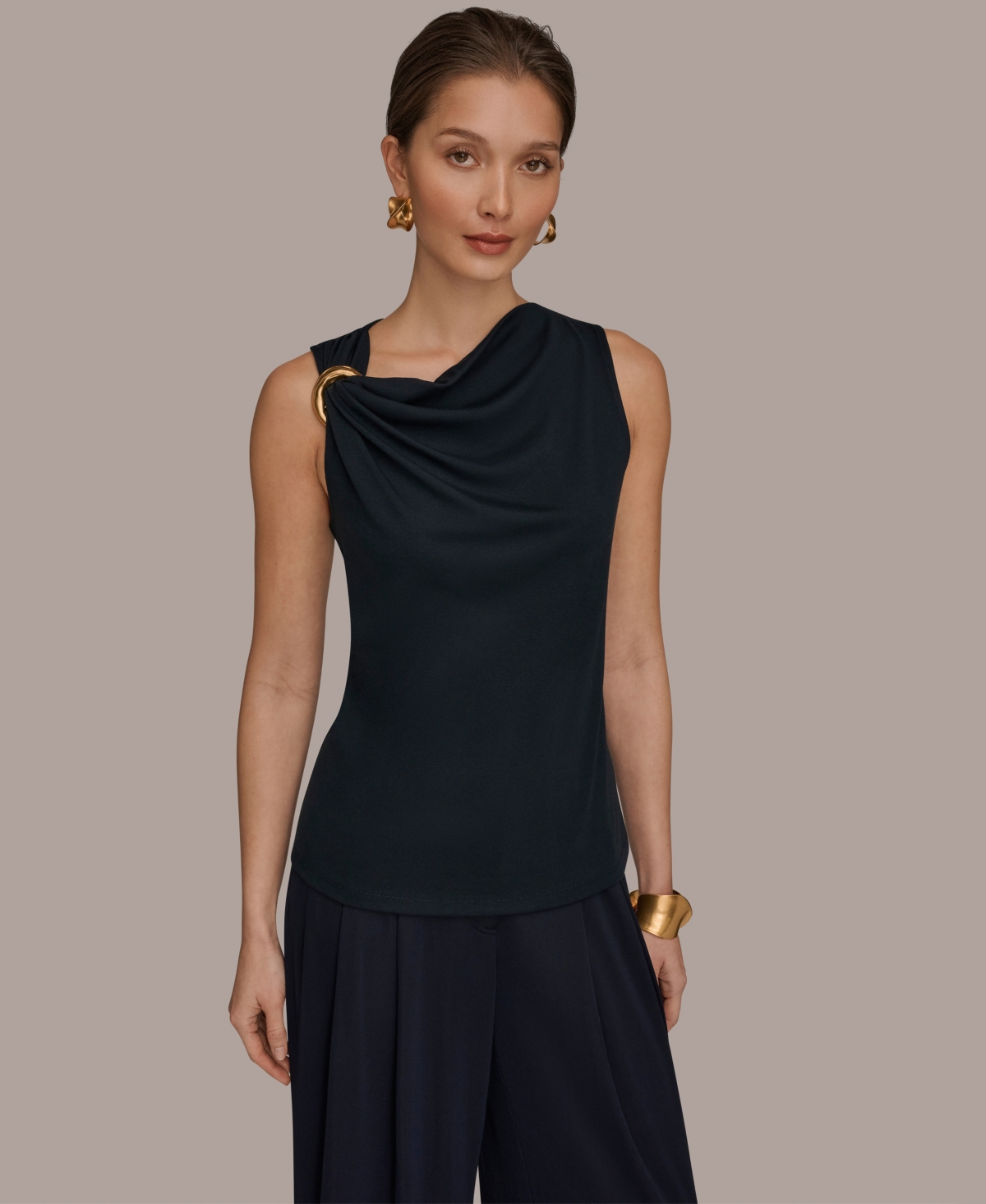 Click here for Donna Karan New York Womens Cowl Neck Top - Nightf... prices
