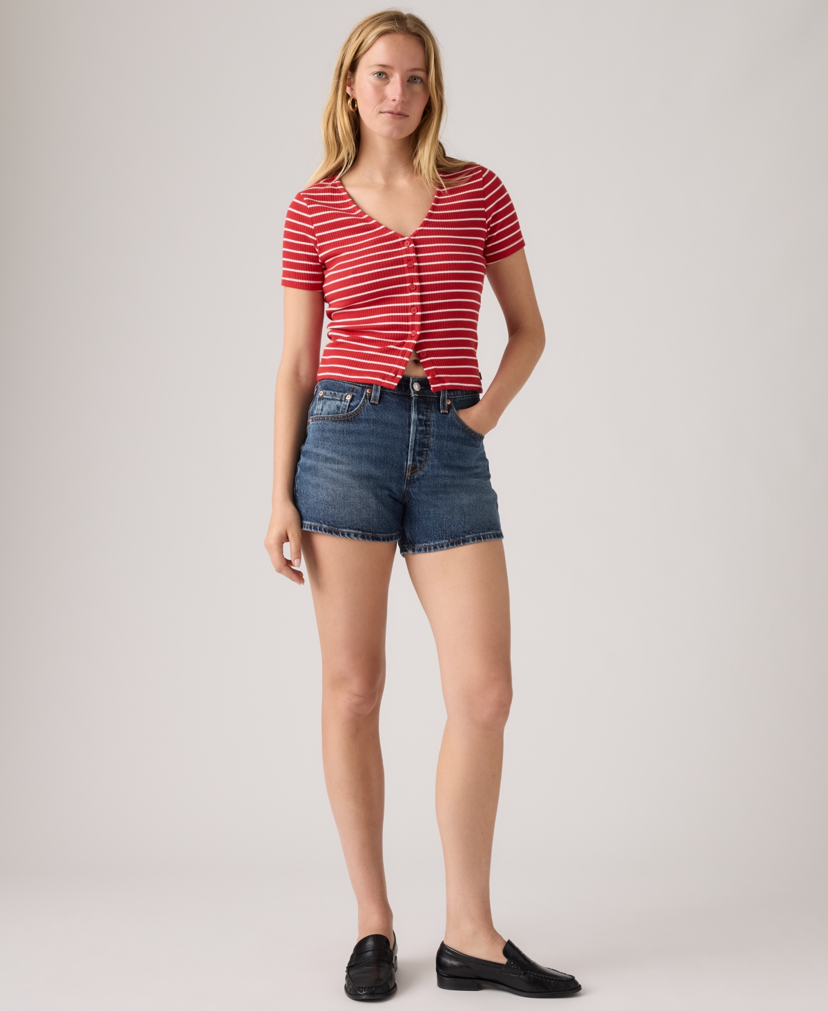 Click here for Levis Womens 501 Curve Denim Shorts - Beleive Not prices