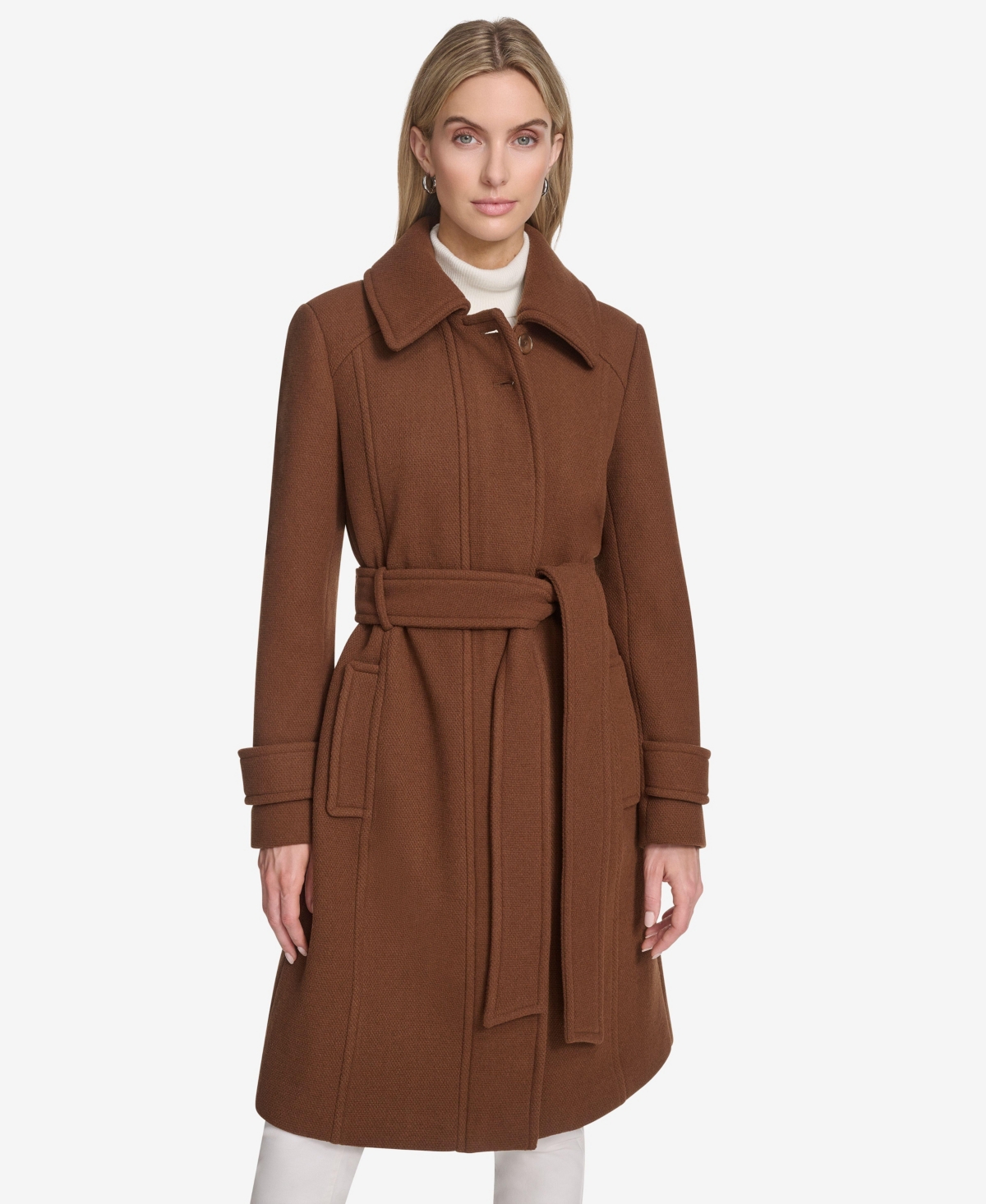 Click here for Andrew Marc Womens Lawley Wool Blend Belted Trench... prices