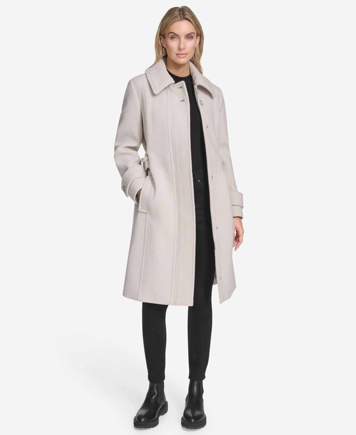 Click here for Andrew Marc Womens Lawley Wool Blend Belted Trench... prices