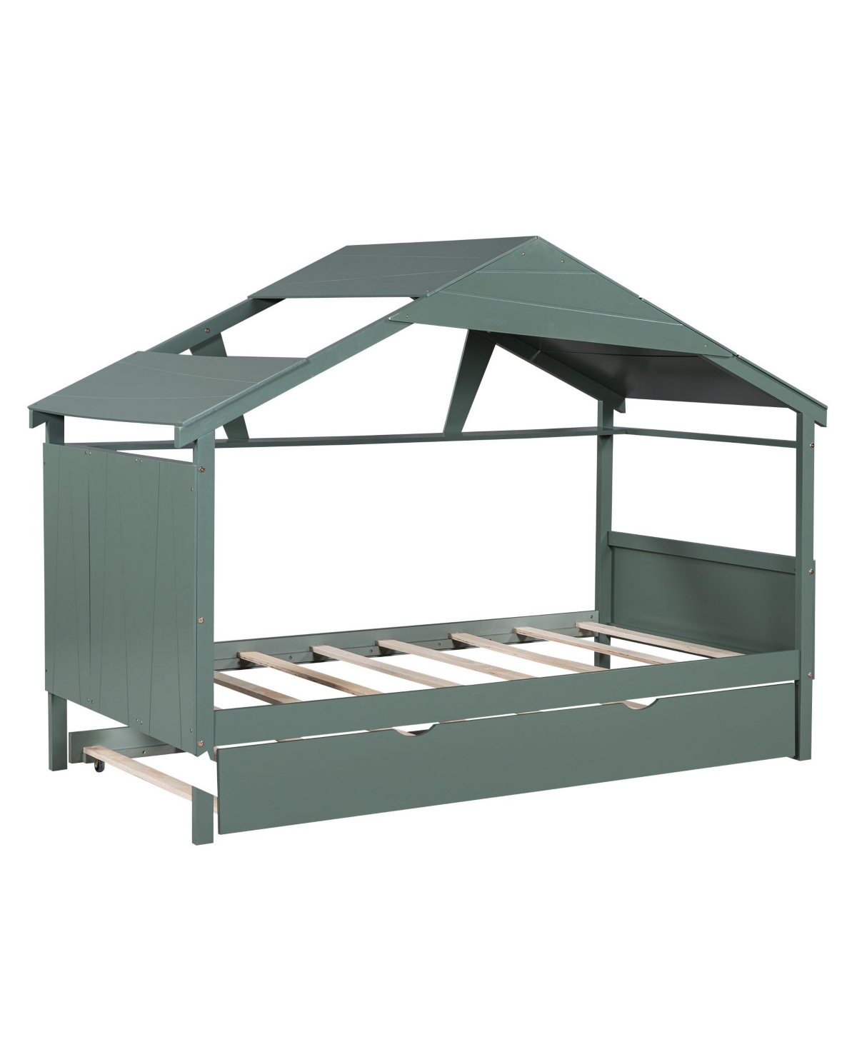 Click here for Wood Twin Size House Bed with Trundle and Storage... prices