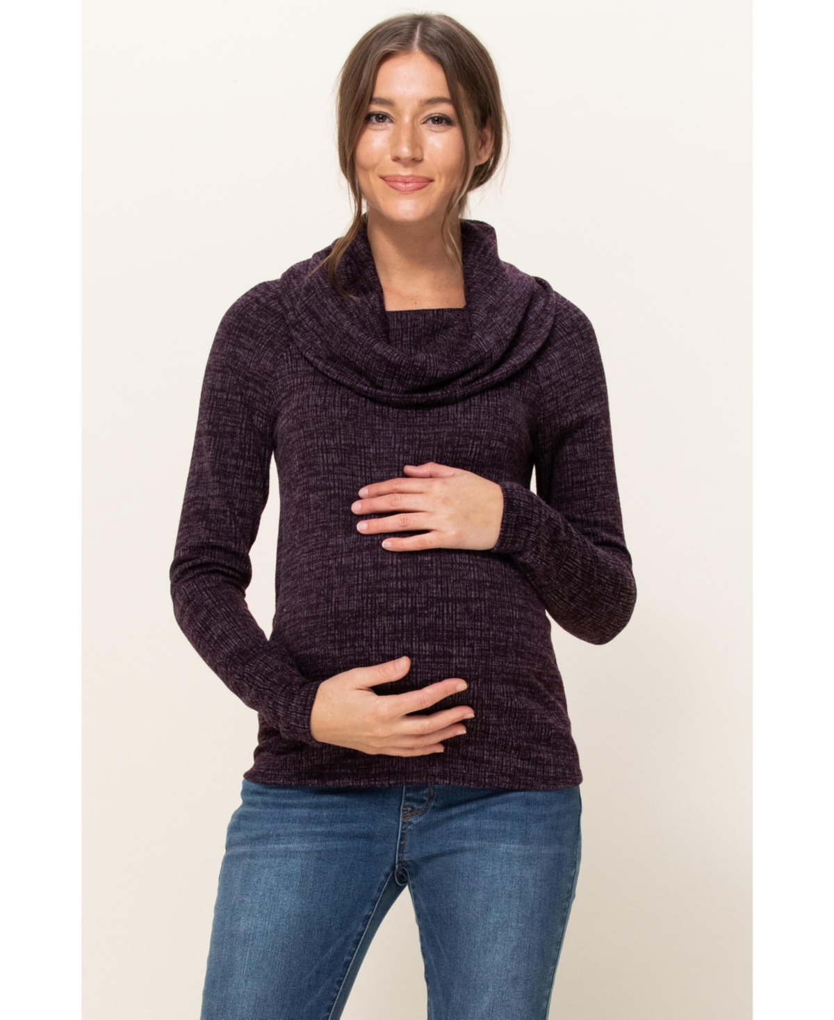 Click here for Hello Miz Maternity Cowl Neck Long Sleeve Knit Swe... prices